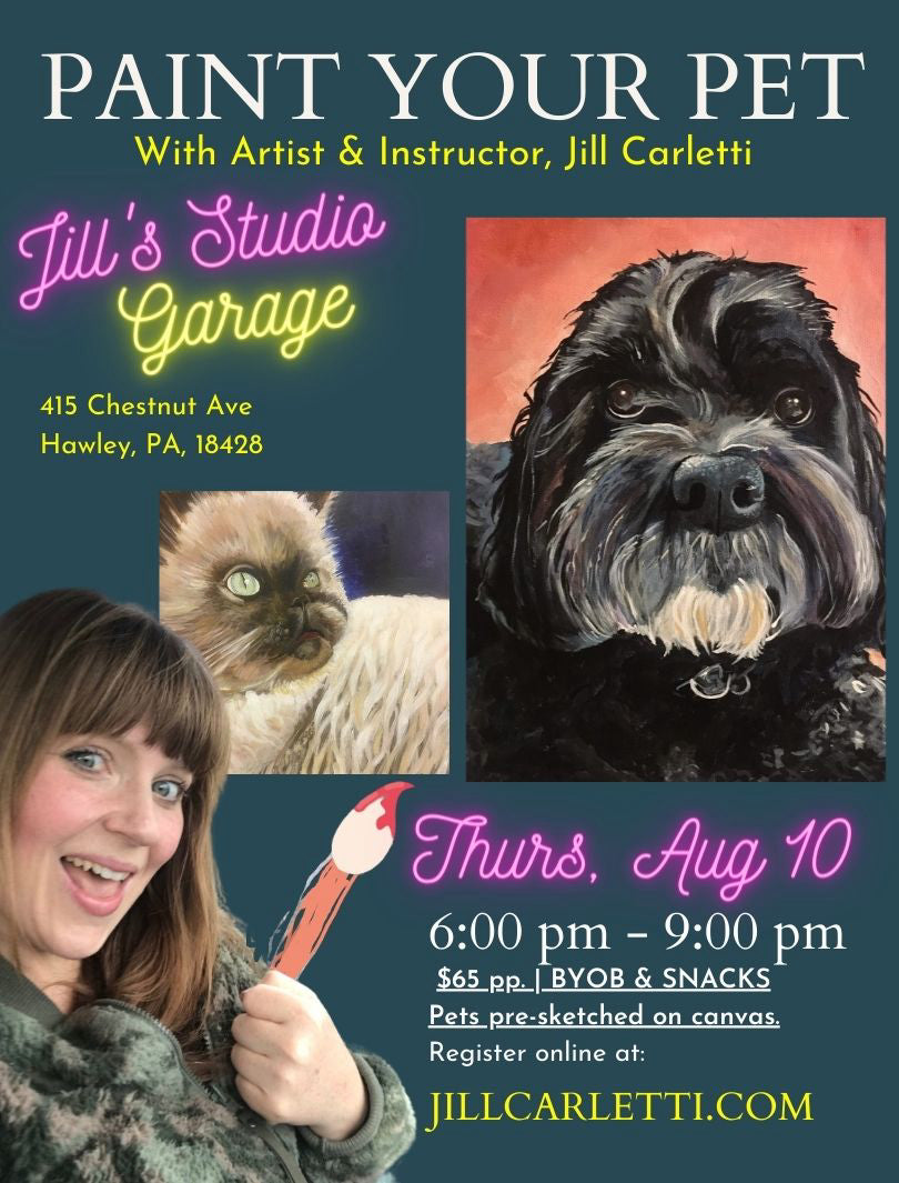 Paint Your Pet at Jill's Studio Garage – Jill Carletti Fine Art & Workshops